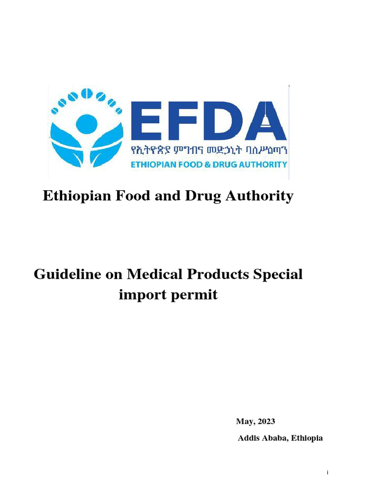 Guideline On Medical Products Special Import Permit | PDF | Medical ...