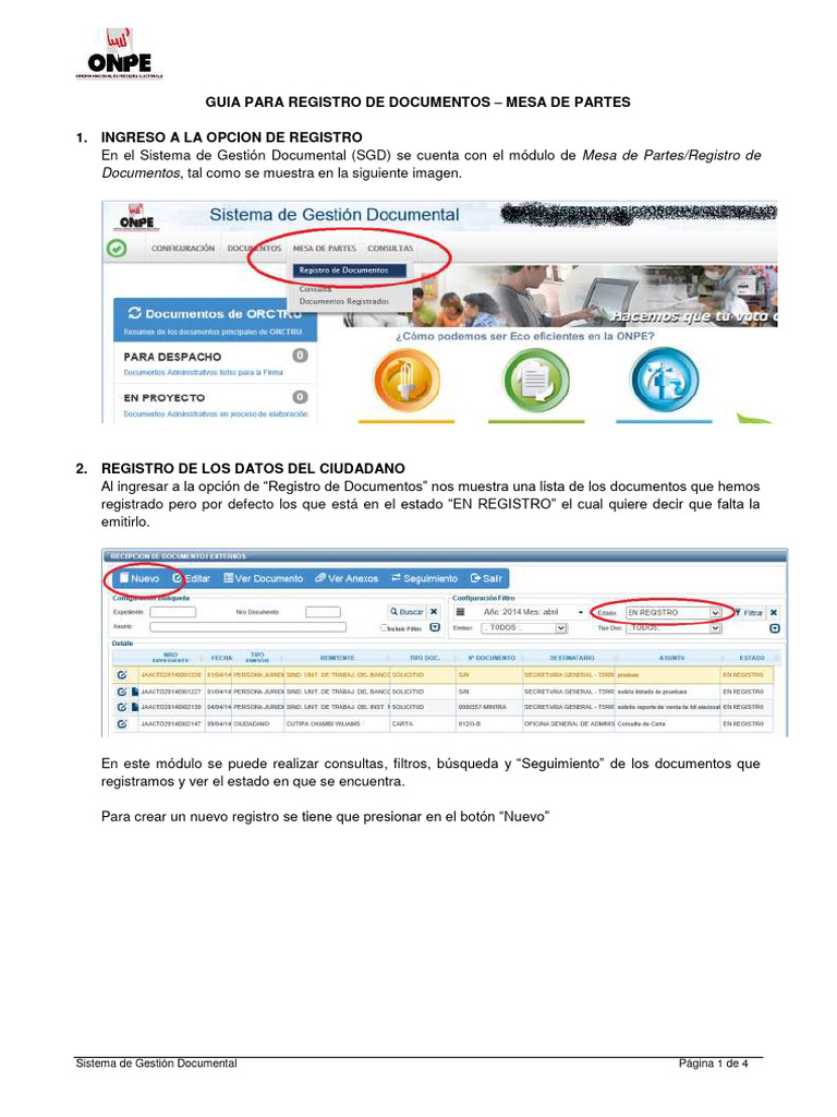 02 - Guia Mesa de Partes SGD | PDF