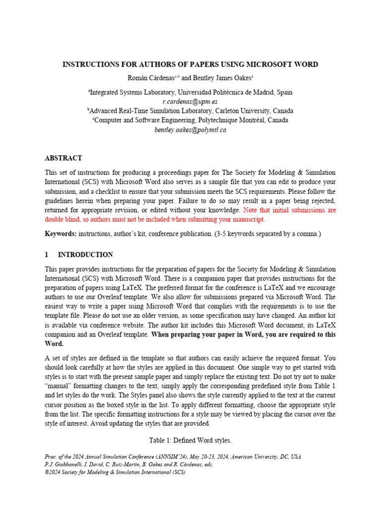 Microsoft Word Paper Submission Guide | PDF | Hyperlink | World Wide Web