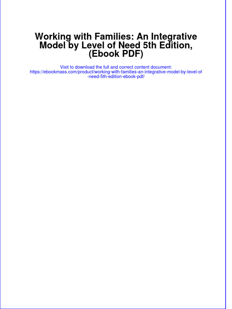 Document - 878 - 357download Ebook PDF Working With Families An Integrative Model by Level of ...