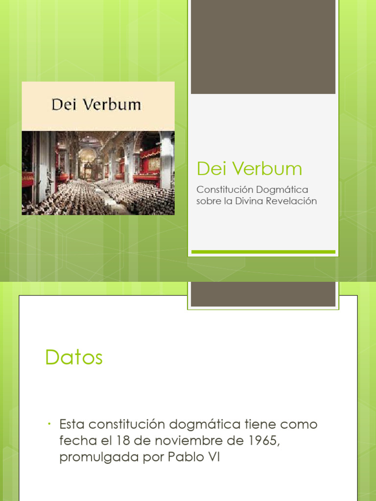 Dei Verbum Estructura | PDF | Concilio Vaticano II | Religiones abrahámicas