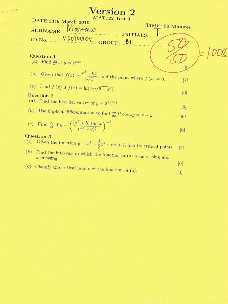 122 Test3 Maths | PDF