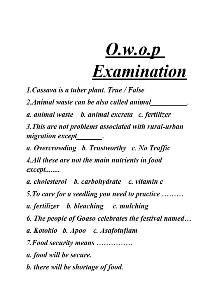Agricultural and Migration Quiz Questions | PDF