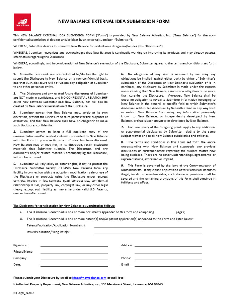 New Balance External Submission Form | PDF | Civil Law (Legal System ...