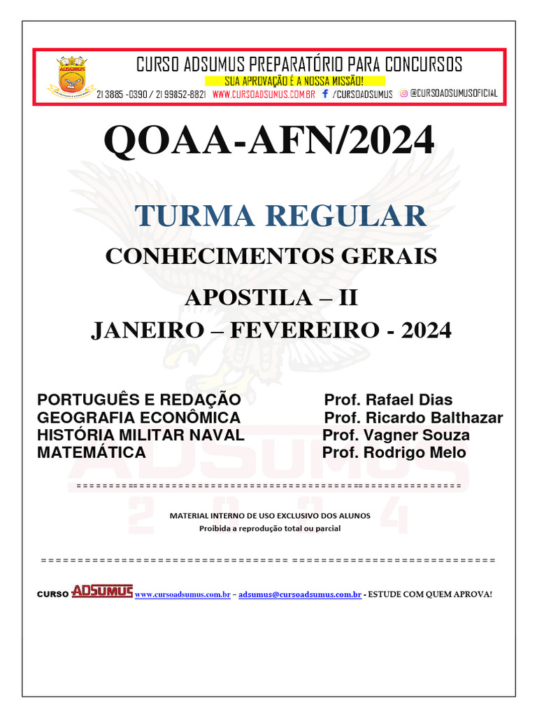 Apostila 2 - Jan-Fev - Qoam - 2024 - Completa - 210pags - Atualizada 07fev2024 | PDF