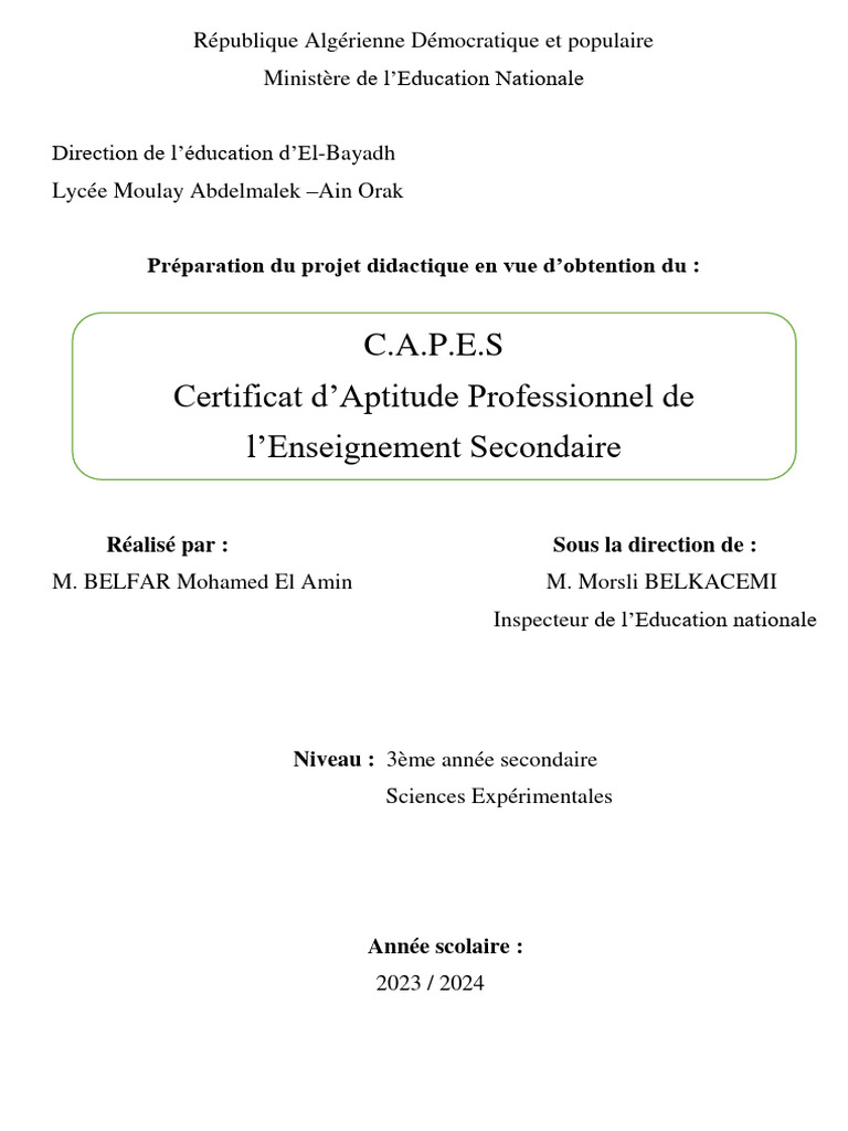 CAPES 3as S.exp | PDF