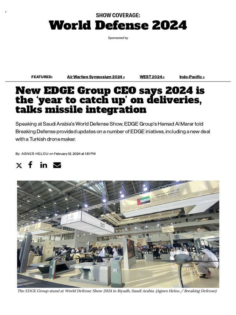 New EDGE Group CEO Says 2024 Is The 'Year To Catch Up' On Deliveries ...