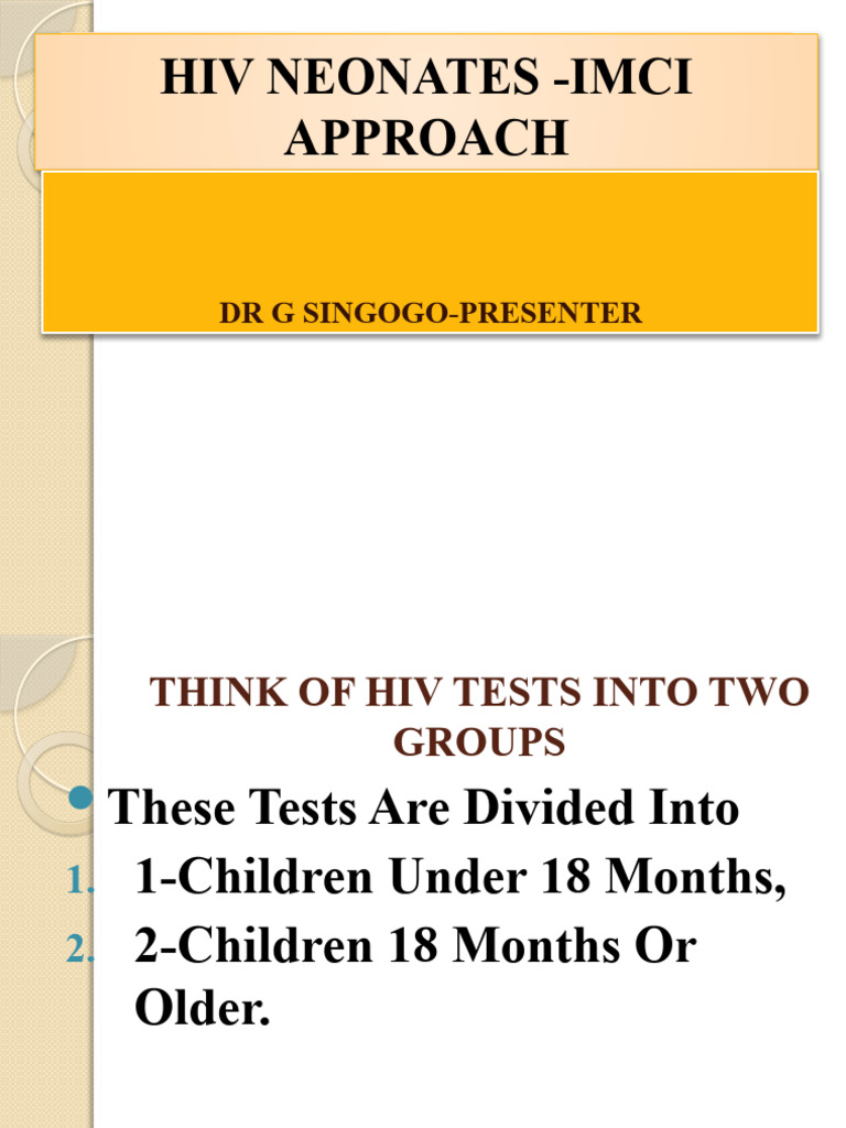 HIV Testing in Neonates: Guidelines | PDF