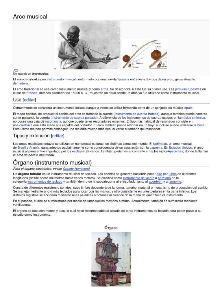 Arco Musical | PDF | Instrumentos musicales | Hornbostel Sachs