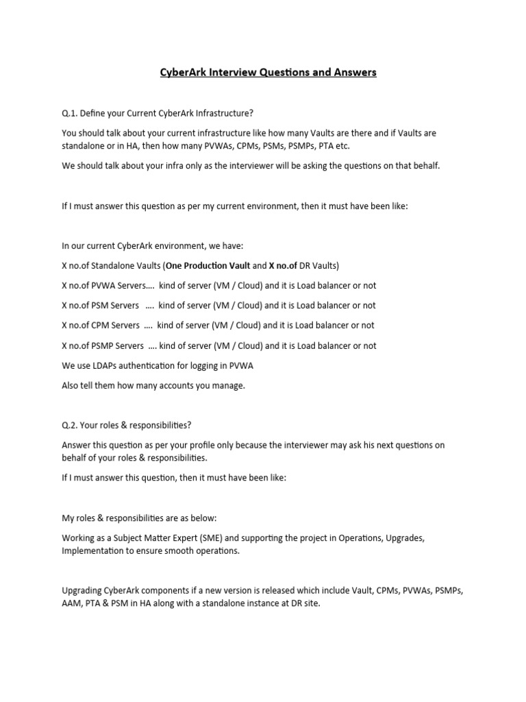 CyberArk Interview Questions and Answers | PDF | Transport Layer Security | Password