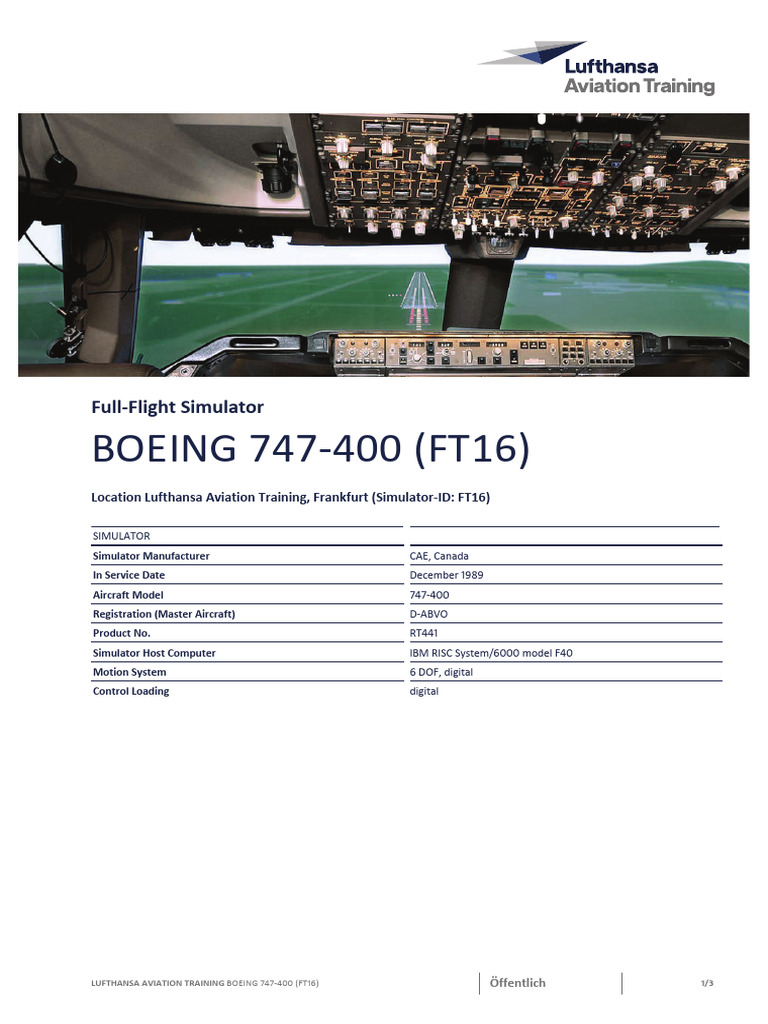 FFS Boeing 747-400 (FT16) | PDF