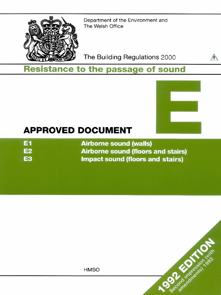 Part 'E' Resistance To Passage of Sound | PDF | Wall | Masonry