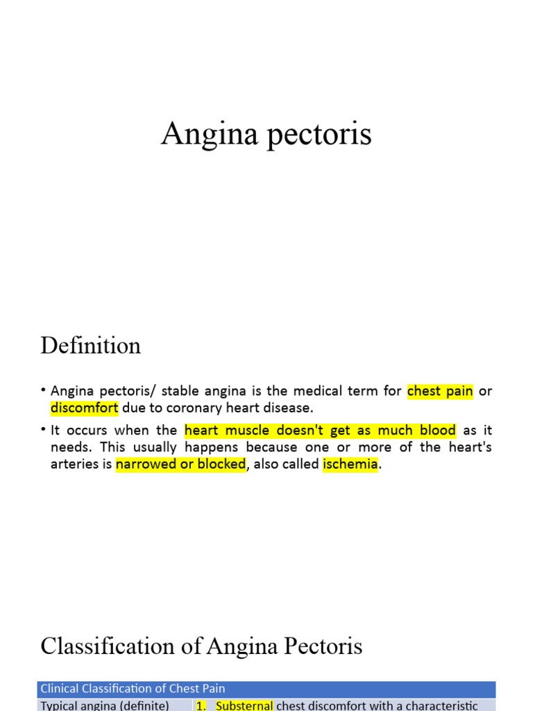 Angina Pectoris | PDF