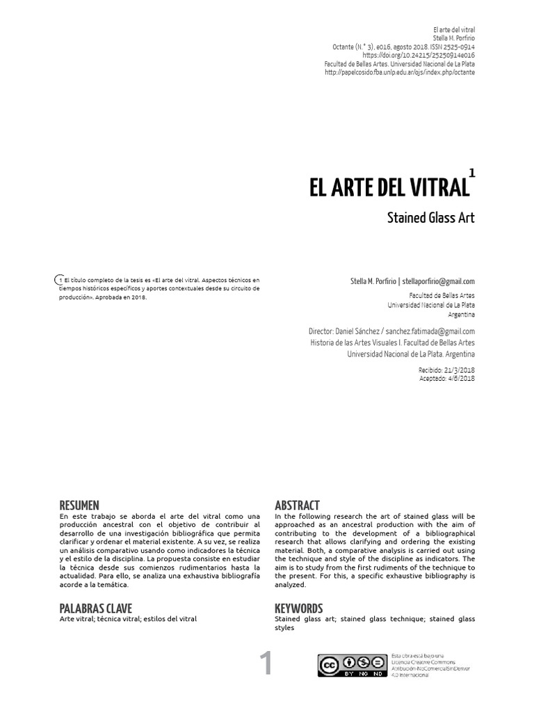 Historia y Técnica del Arte Vitral | PDF