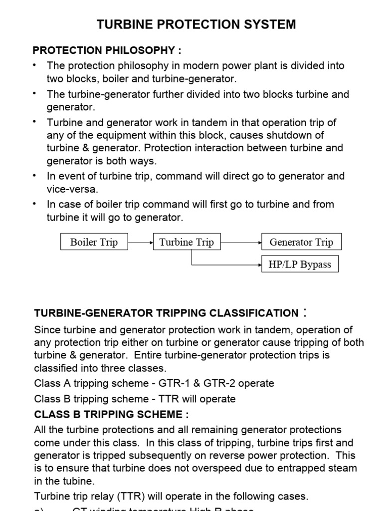 Turbine Protection System Overview | PDF | Turbine | Electric Generator