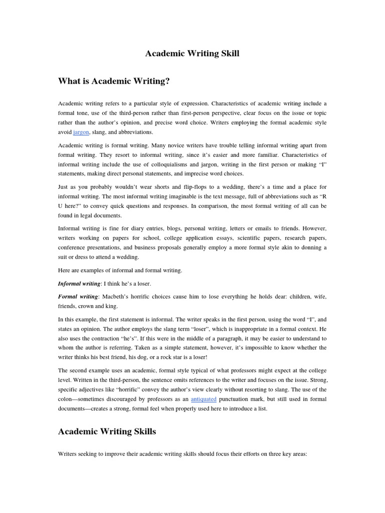 Academic Writing Skill | PDF | Apa Style | Human Communication