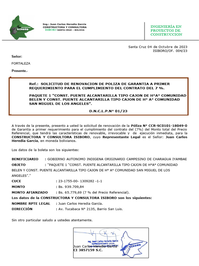 Carta de Siniestro | PDF