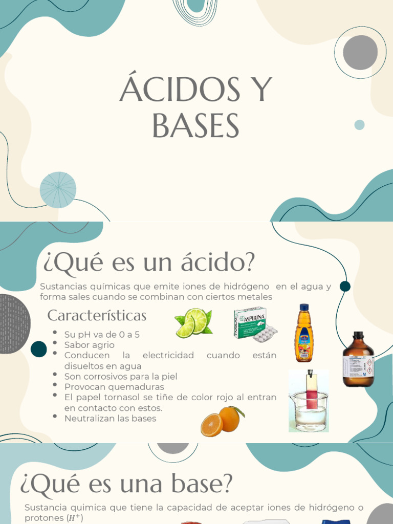 Ácidos y Bases: Definición y Características | PDF | Ácido | Sal (química)