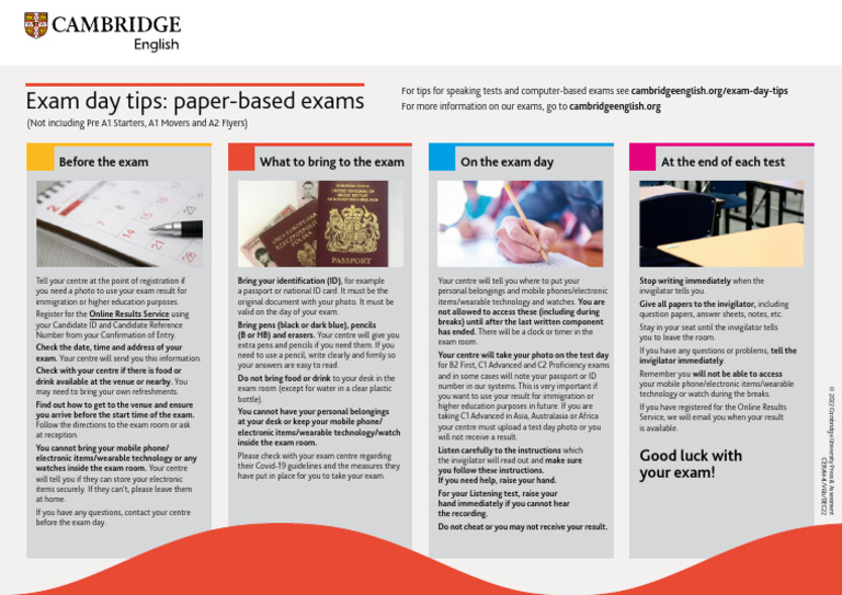 Exam Day Tips - Paper-Based-Exam | PDF | Identity Document Exam Day Tips - Paper-Based-Exam | PDF | Identity Document