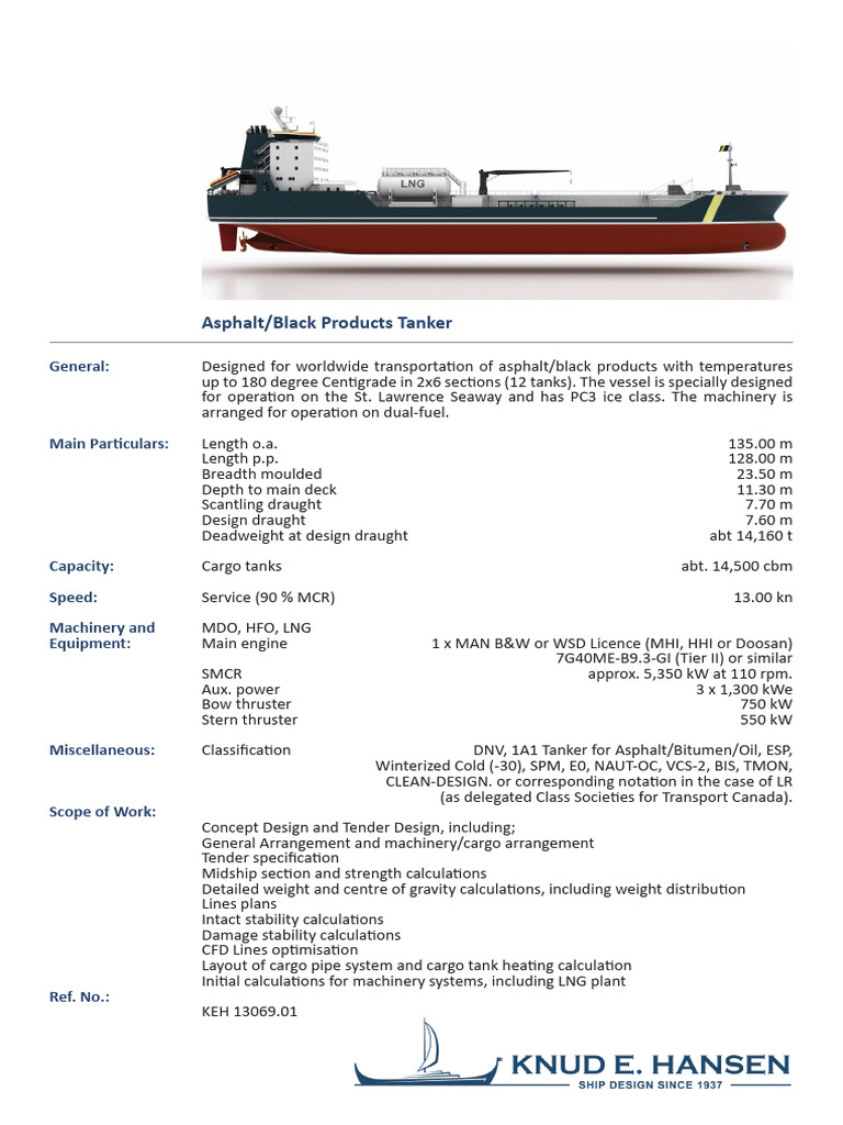 Asphalt Black Products Tanker 13069.01 | PDF | Shipping | Ships