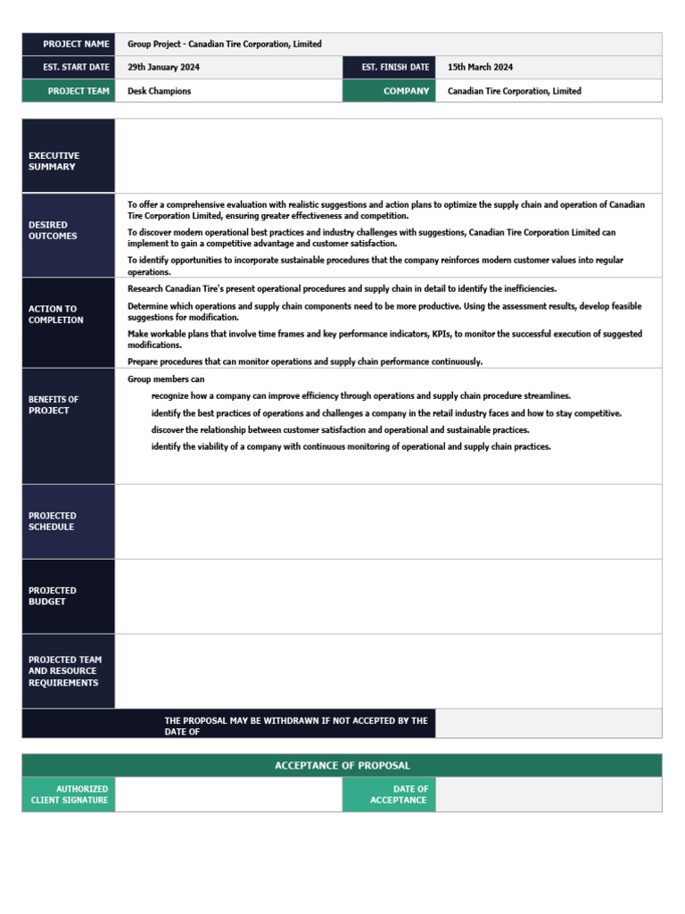 Optimize Canadian Tire's Supply Chain | PDF