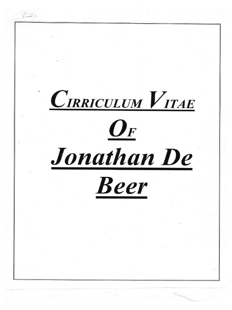 CV Jonathan de Beer - 0-Compressed | PDF