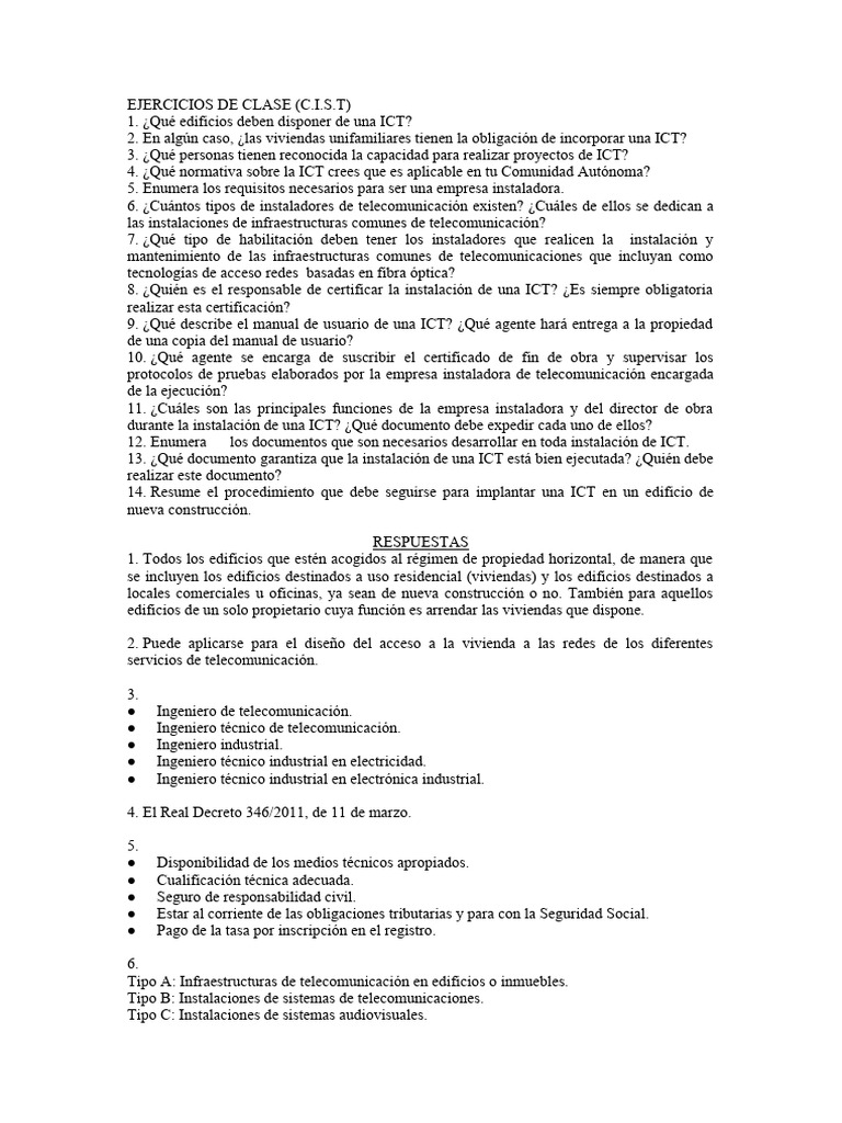Ejercicios de Clase (Cist) | PDF | Telecomunicaciones | Infraestructura