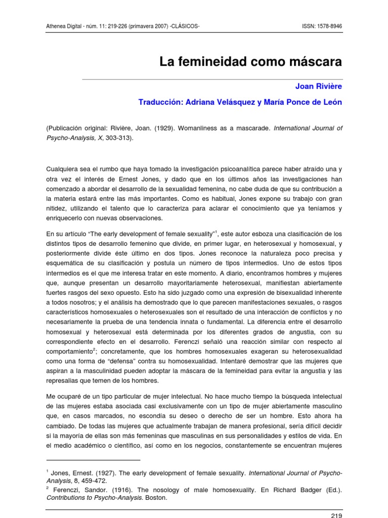 La Feminidad Como Mascara | PDF | Mujer | Homosexualidad