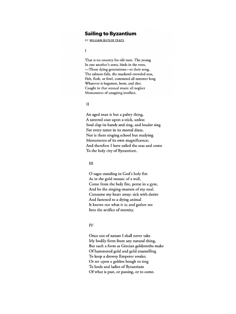 Sailing To Byzantium | PDF