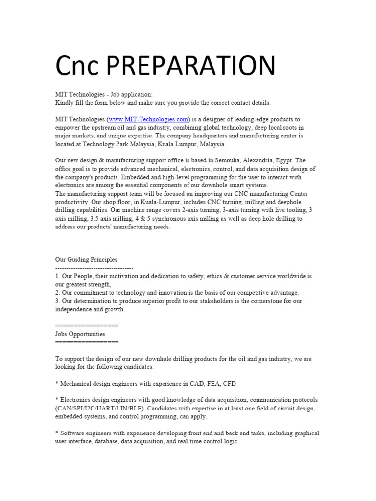 CNC PREPARATION | PDF | Quality Assurance | Numerical Control
