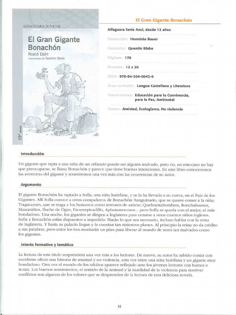 Roald El Gran Gigante Bonachon | PDF