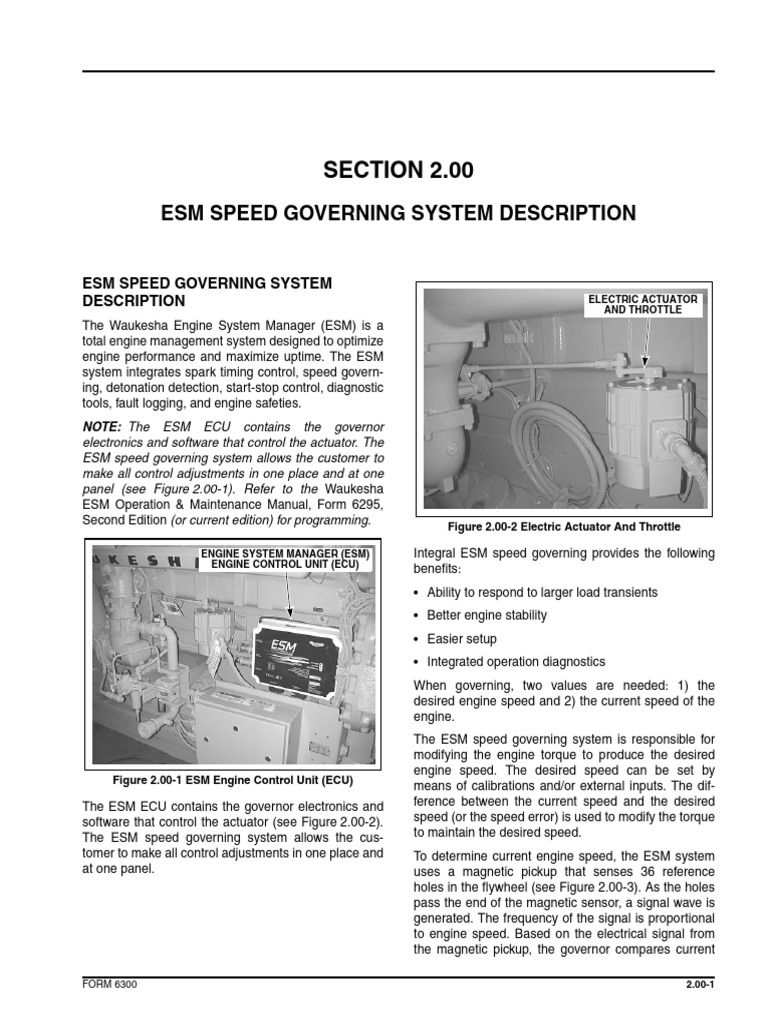 SECTION 2.00: Esm Speed Governing System Description | PDF
