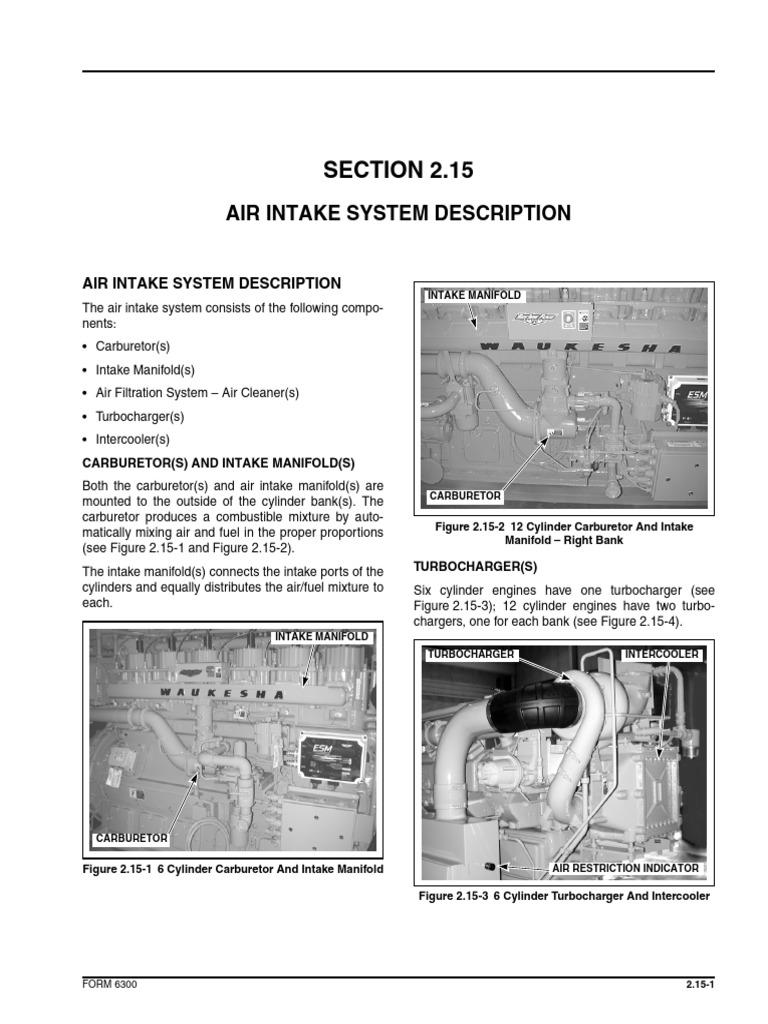 SECTION 2.15: Air Intake System Description | PDF | Carburetor ...
