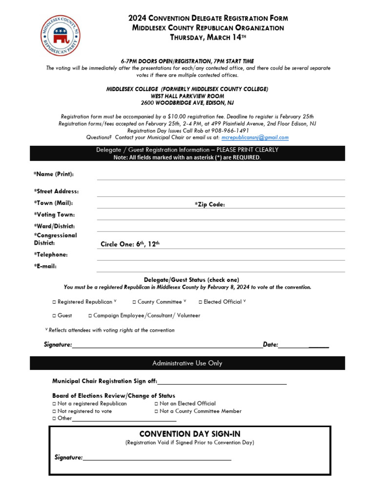 2024 MCRO Convention Signup Form FINAL | PDF | Political Events ...