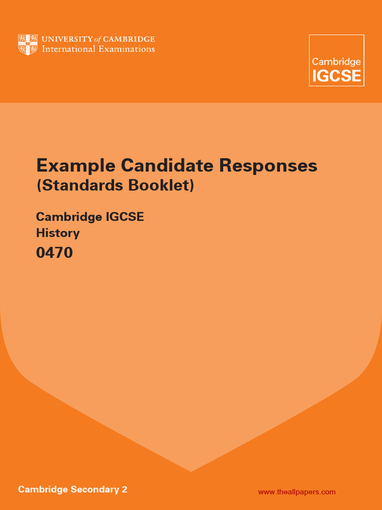 0470 History Example Candidate Responses Booklet WEB | PDF