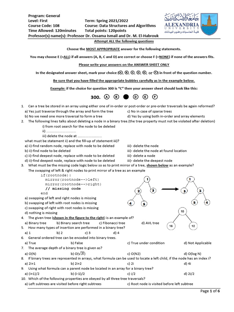 Data Structures Final 004 | PDF | Computer Data | Discrete Mathematics