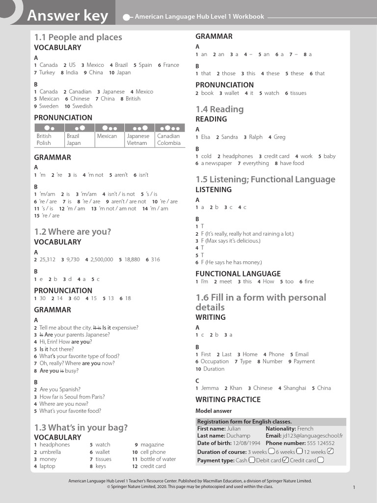 ALH Level1 Workbook Answerkey | PDF | Dubai