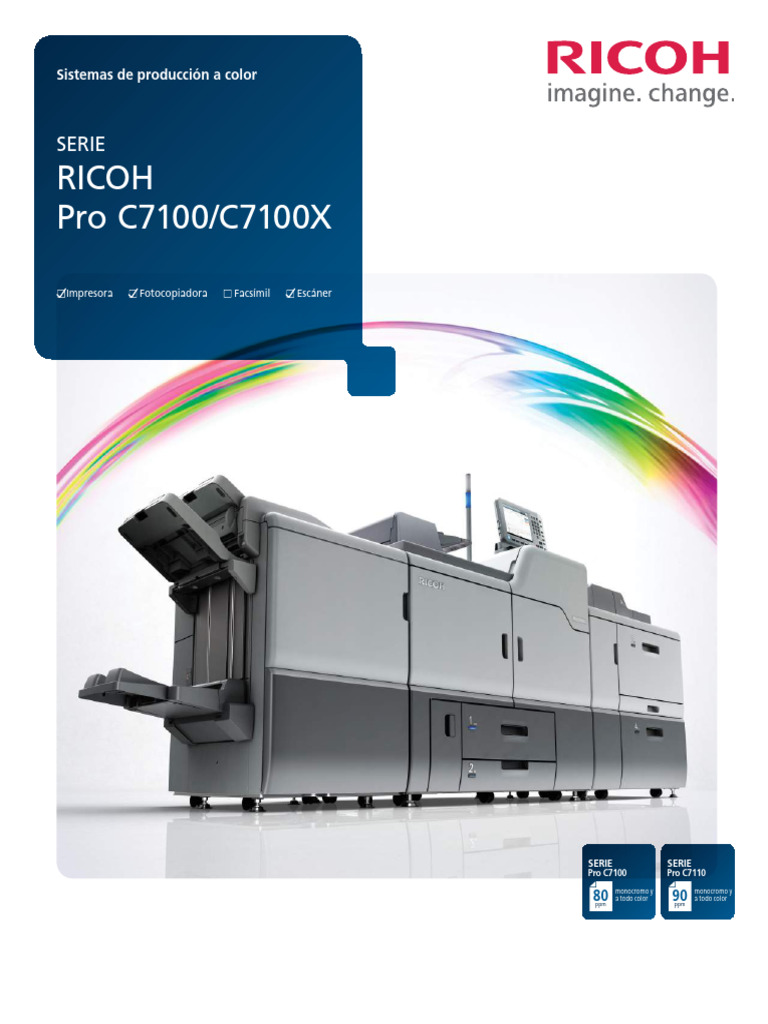 Catalogo Ricoh Pro C7100 | PDF | Impresora (Computación) | Impresión