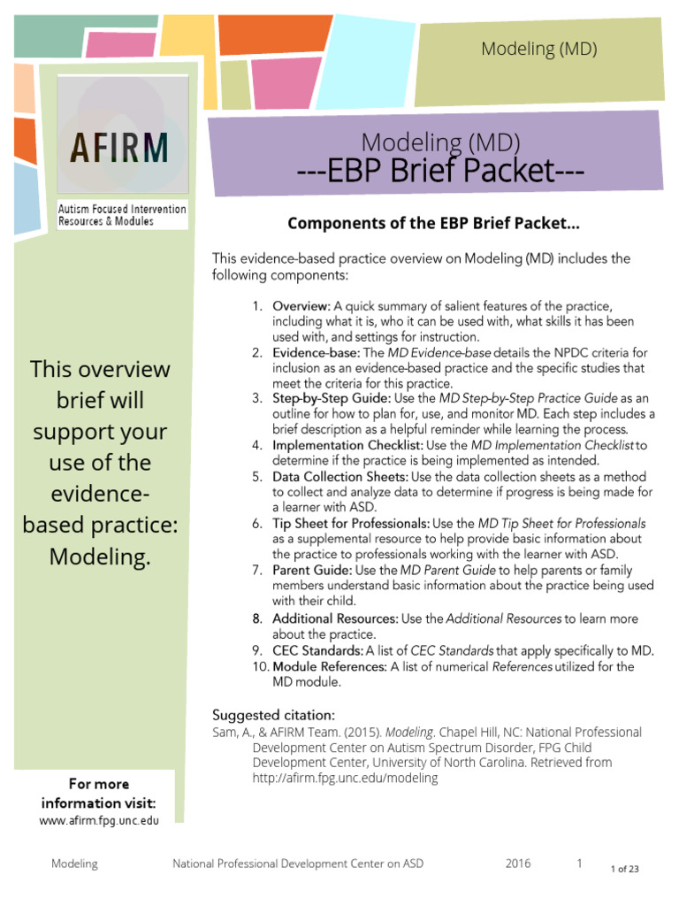 MD EBP Brief Packet Modelado | PDF