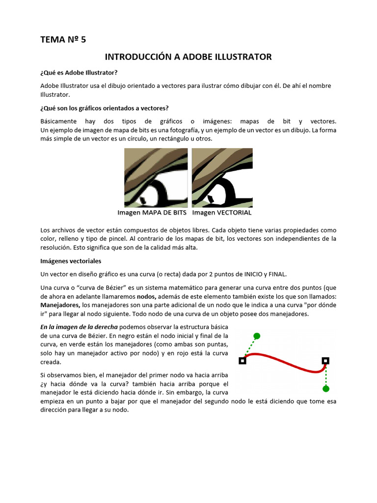 Tema 5 Introducción Al Dibujo Vectorial Con Adobe Illustrator Pdf