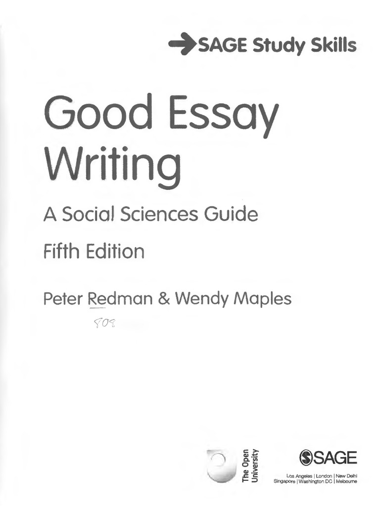 Good Essay Writing A Social Sciences Guide (Peter Redman Wendy Maples ...
