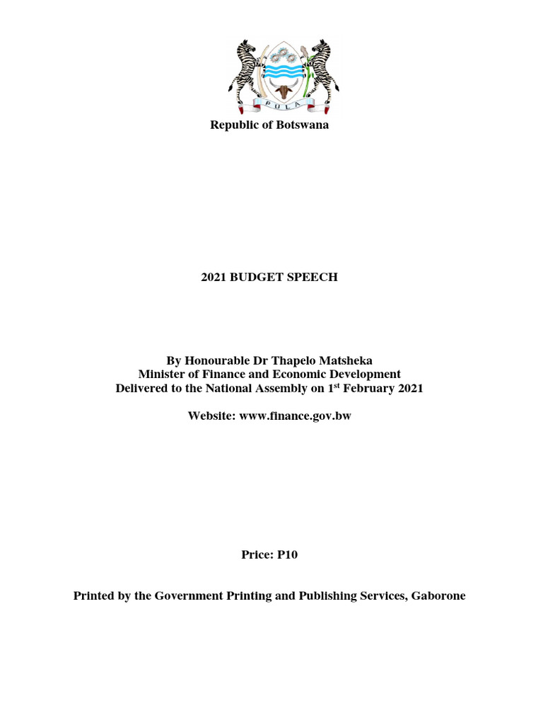 2021 Budget Speech Final PRINT VERSION 280121 | PDF | Inflation ...