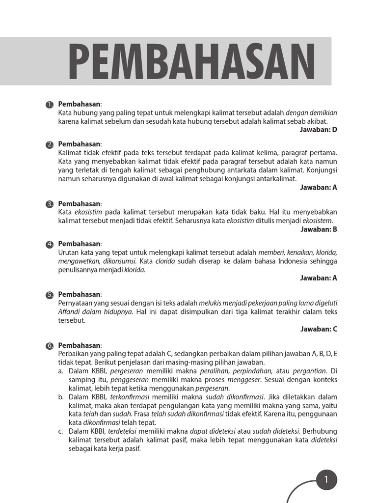 Pembahasan SOAL SIMULASI PBM | PDF