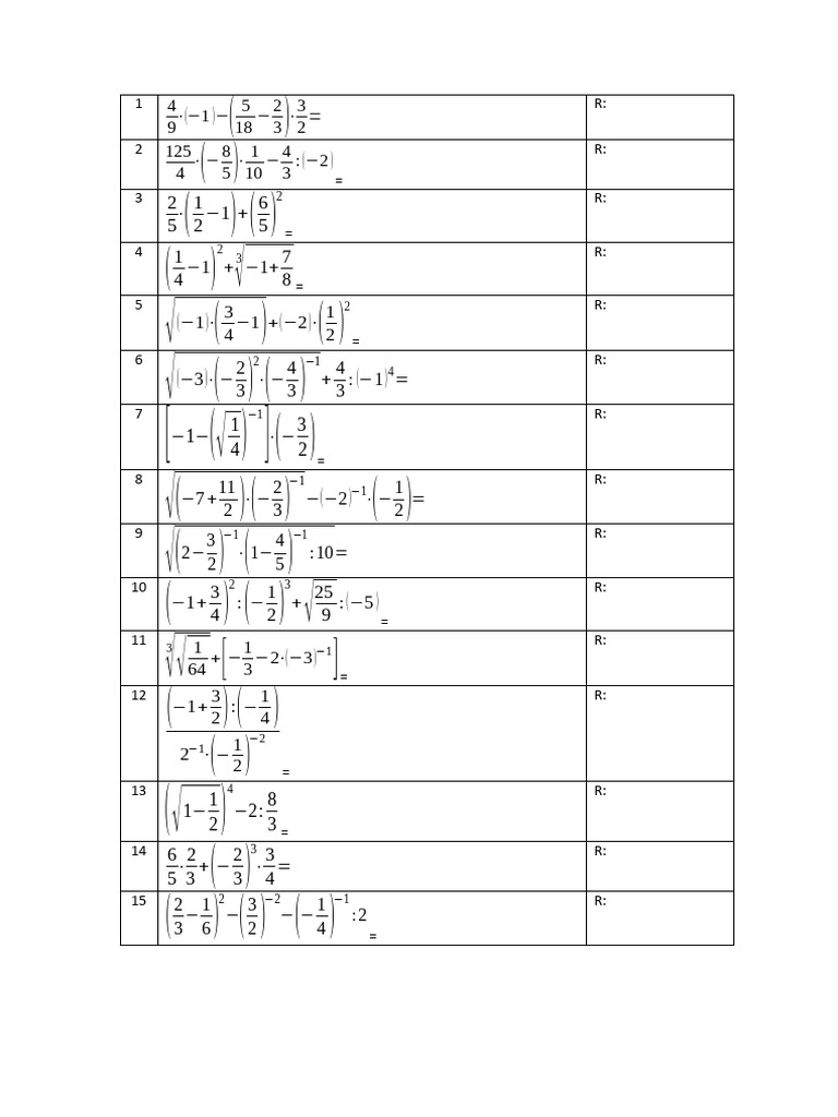 Math Problem Set for Students | PDF