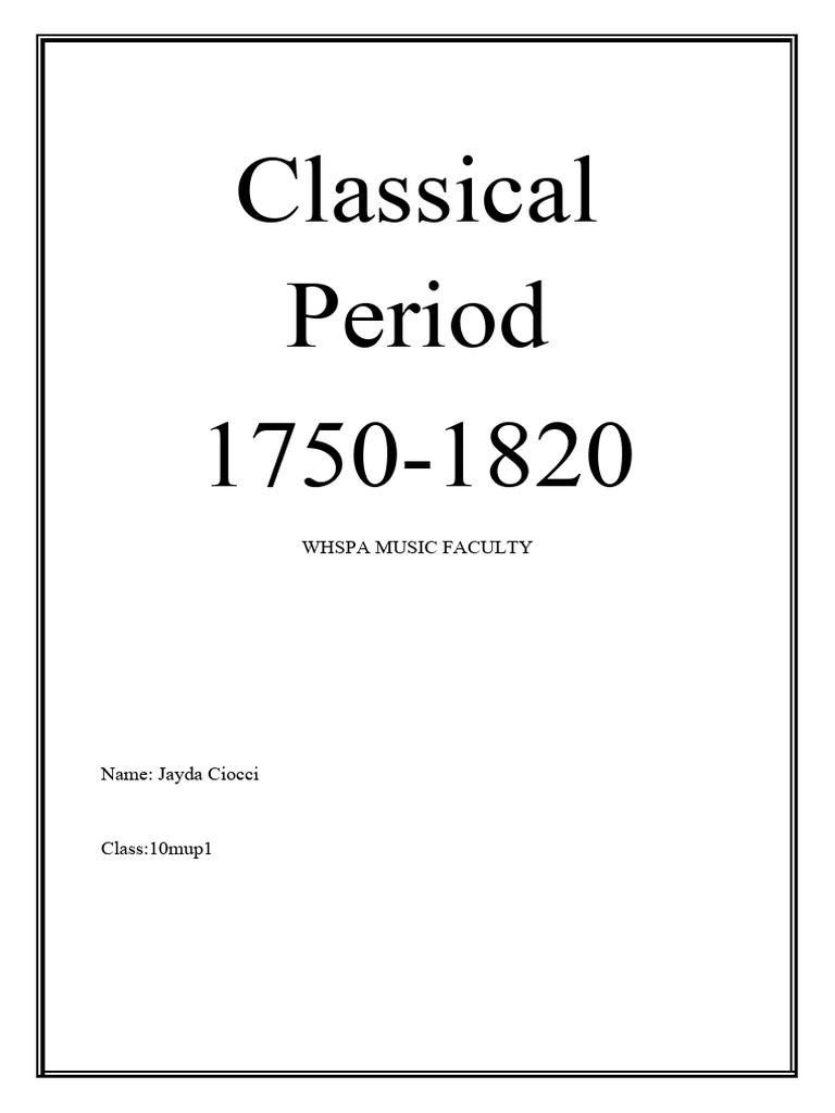 Jayda Ciocci's Classical Music Study | PDF
