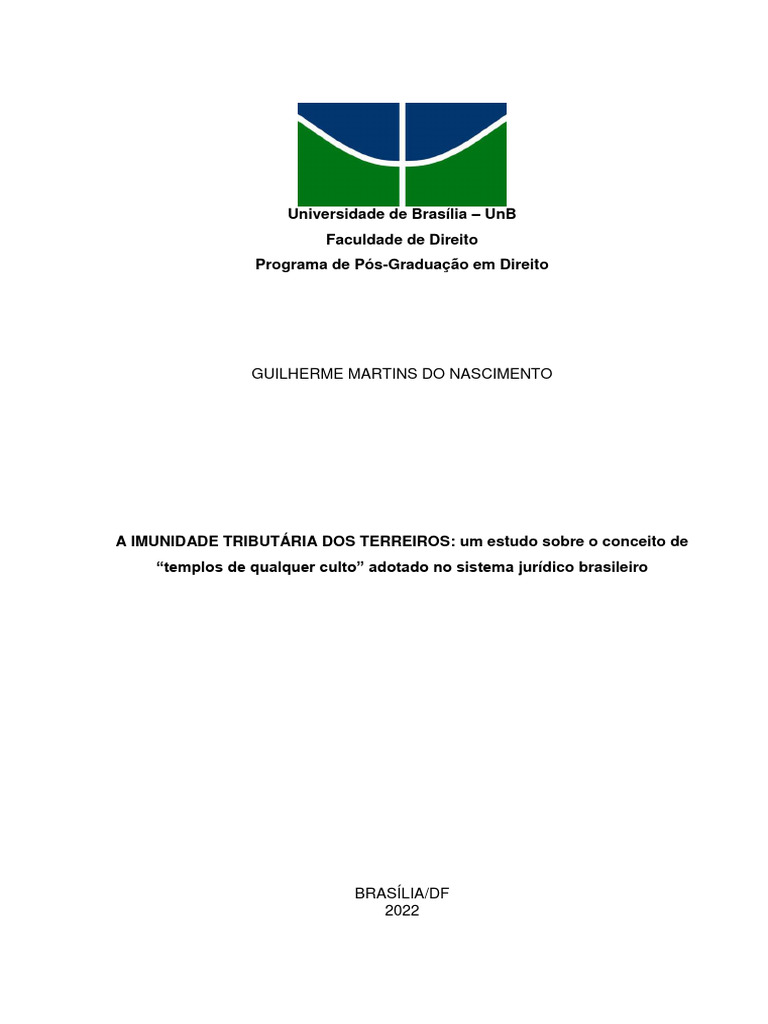 Universidade de Brasília - Unb Faculdade de Direito Programa de Pós ...