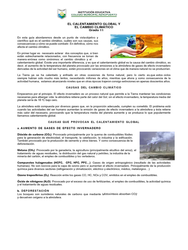 Calentamiento Global | PDF | Gases de efecto invernadero | Cambio climático