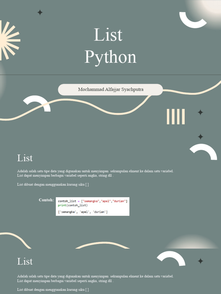 Panduan Lengkap List Python | PDF