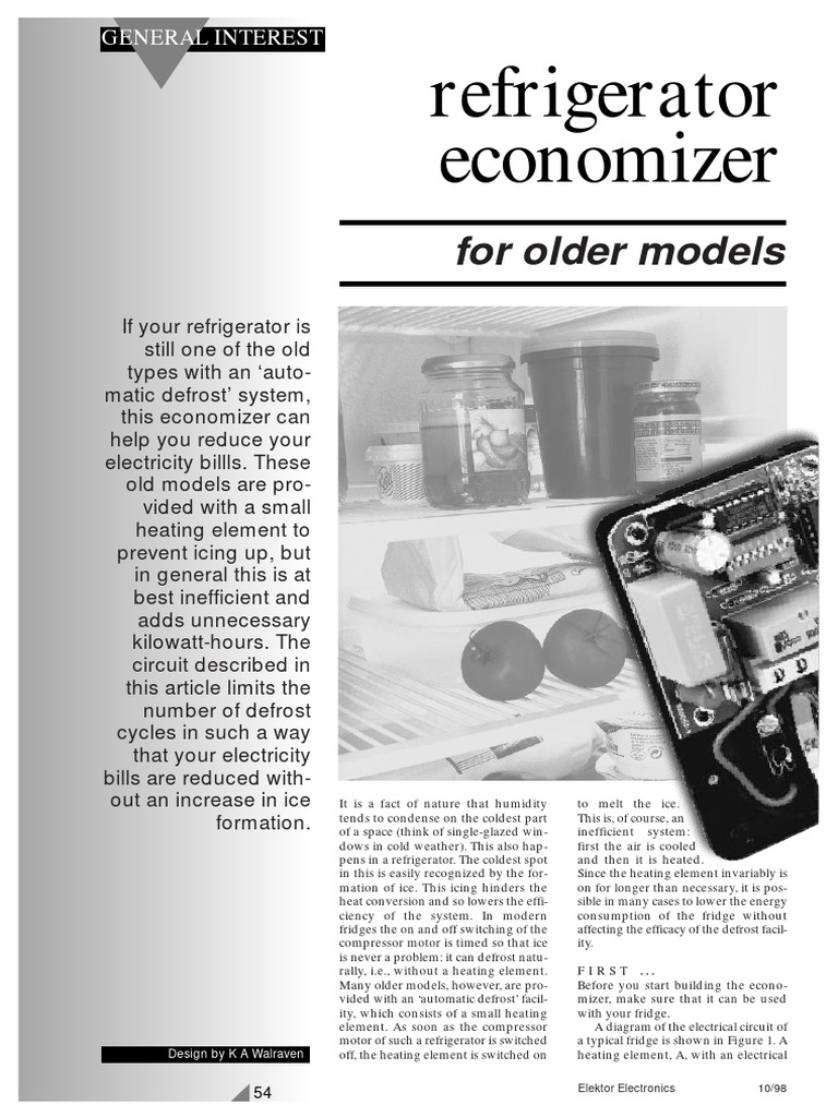 Refrigerator Economizer: For Older Models | PDF | Refrigerator | Relay