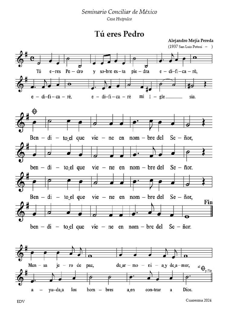 Tú Eres Pedro - Mejía | PDF